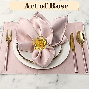 Honitra Rose Napkin Rings, Napkin Rings Set of 100 for Party Decor, Gold Napkin Ring uses Bronzing Process, Reusable Rose Paper Napkin Ring for Wedding, Anniversary, Birthday Table Decor