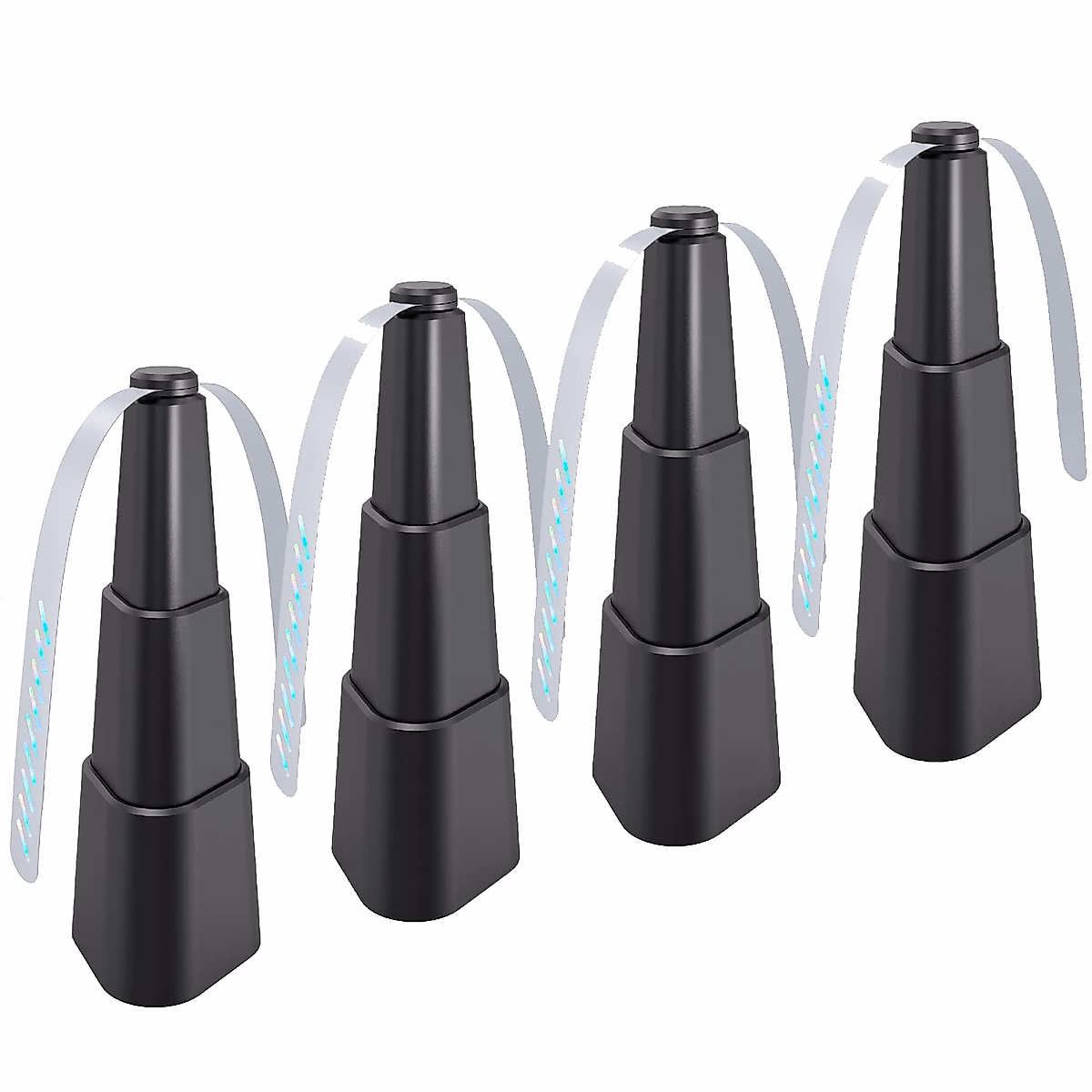 chemotex Fly Fan for Tables Fly Fan for Outdoor Keeps Flies Away Fly Repellent Fans for Outdoor Table Top Bug Repellent Fan with Holographic Blades for Outside, Patios (Black, 4Packs)