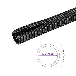 DMiotech 10mmx7mmx5m PP Split Corrugated Tubing Indoor Outdoor Wire for Wrap Tidy Office Garden