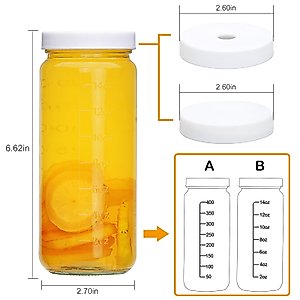 Salzesfalls 16oz Glass Juice Bottles with Lids and Straw,Reusable Juice Bottles with Lids,Travel Drinking Jars with Scale, for Juice,Coffee,Iced Tea,Smoothies,Milk,Set of 9