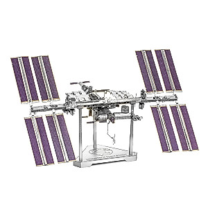 Metal Earth Fascinations Premium Series 3D Metal Models Set of 2 Kits - Space Shuttle Launch Kit - International Space Station