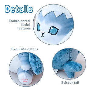eoxoe Kawaii Shark Cat Plush Toy Stuffed Animal Doll, Cute Soft Pillow Stress Release Hugs Toys Christmas Halloween Birthday Gifts for Kids Boys Girl Best Gift (Blue - Grey,9 inch)