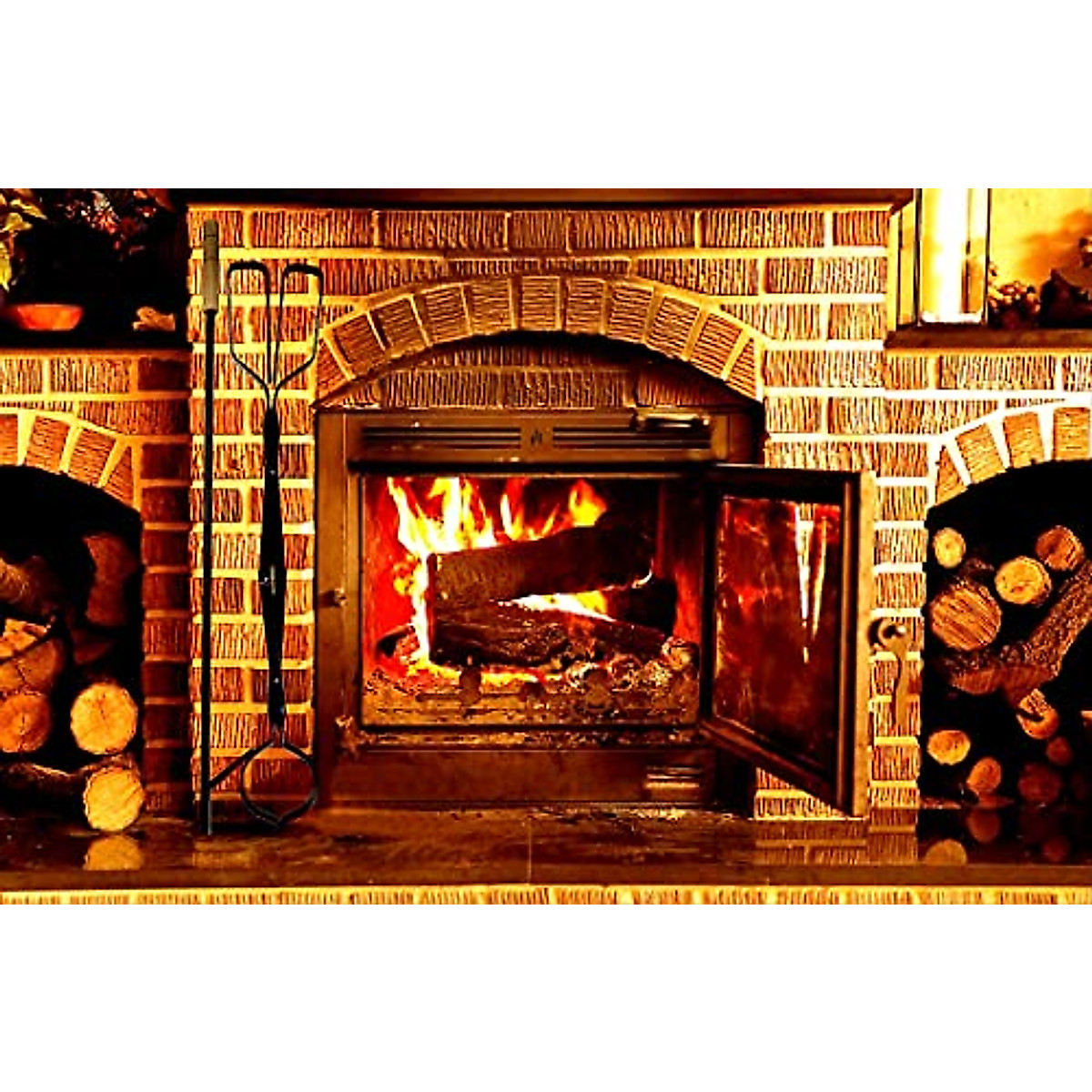 ZBXHJJZW 38 Inch Campfire Poker with Blow Poke Function and 25 Inch Fireplace Wood Stove Firewood Tongs Accessories Tools, 3 Part Assembled Fire Pit Poker …