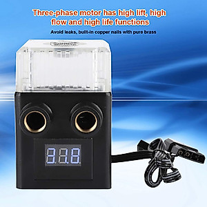 G1/4 Thread PC Water Cooling Pump With Temperature Display, 450L/H Integrated , Ceramic Bearing, Three phase Motor, Large 4P D port, Support PWM Automatic Temperature Control
