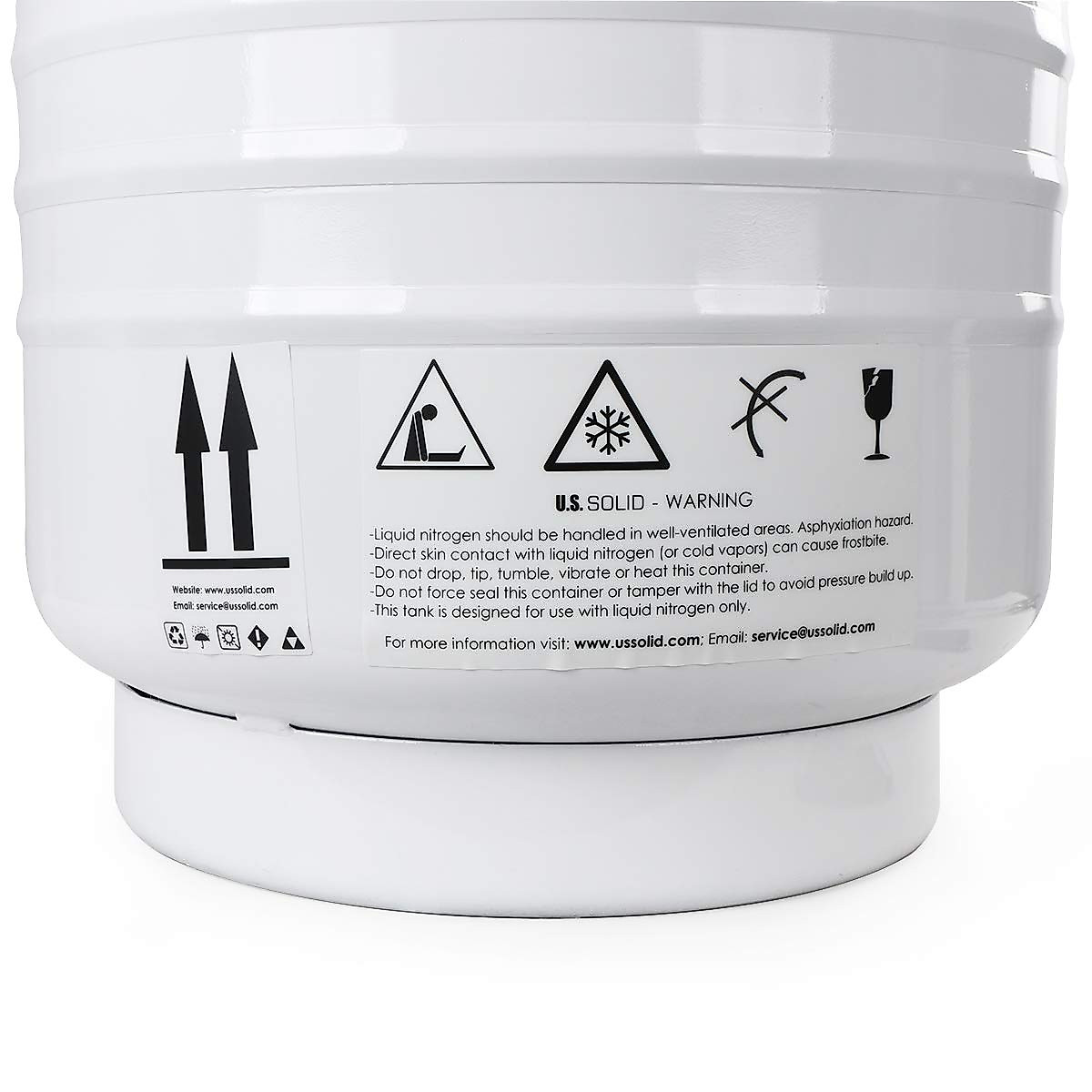 U.S.SOLID 30L Cryogenic Container Liquid Nitrogen LN2 Tank Dewar with Straps 6 Canisters
