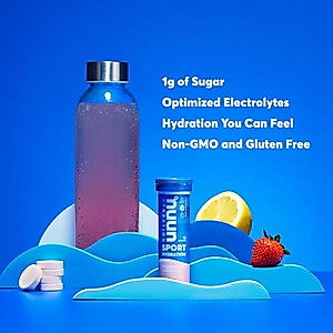 Nuun Sport Electrolyte Tablets, Strawberry Lemonade, 40 Total Servings, 5 Essentials Electrolytes, Vegan, Non-GMO