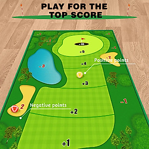 TOY Life Chipping Golf Practice Mats Golf Training Mat Indoor Outdoor Games for Adults Family Kids Outdoor Play Equipment Stick Chip Backyard Game (Copyrighted)(No Club Included)