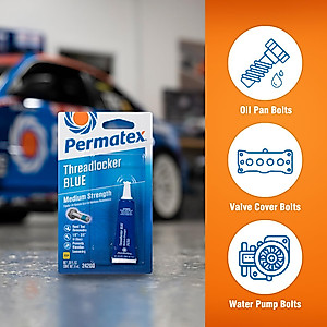 Permatex 24200 Medium Strength Threadlocker Blue, 6 ml