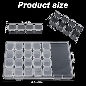 Giantree 1 Pack 28 Clear Plastic Grids Organizer Box with Removable Dividers, Small Compartment Container Bead Storage Box for Jewelry Accessories Nail Small Craft Toy 6.9" x 4.2" x 0.9"