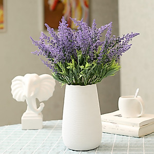 Grand Verde Lavender Artificial Flower Plants Faux Purple Bouquets Real-Touch DIY Home Decor Garden Patio Balcony Wedding Decoration, Bulk 8pcs