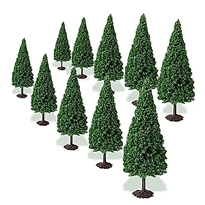 Model Cedar Trees 10PCS Train Scenery Landscape Pine Miniature Diorama Trees Mixed Model for Road Architecture Building DIY Decoration Gift (10)