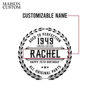 75th Birthday Gifts for Women - Personalized Wine Glass - Funny Novelty 75 Year Old Woman Gift Ideas - 75th Decorations for Her, Wife, Friend - Unique 75th Birthday Present for Her 1948 Gift