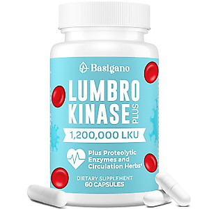 Lumbrokinase Supplement, 1.2 Million LKU - 120mg Capsules, Potent Nattokinase Alternative with Proteolytic Enzymes and Herbal Blend