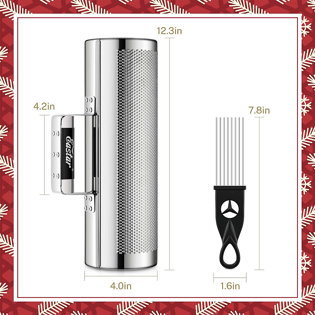 Eastar Stainless Steel Guiro Instruments Latin Percussion Instrument Shaker Musical Instruments 4" x 12" Metal Guiro with Scraper