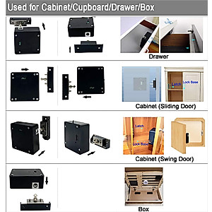WOOCH RFID Lock Electronic Cabinet Lock, Hidden DIY Lock with USB Cable for Wooden Cabinet Drawer Locker Cupboard (2 Pack)