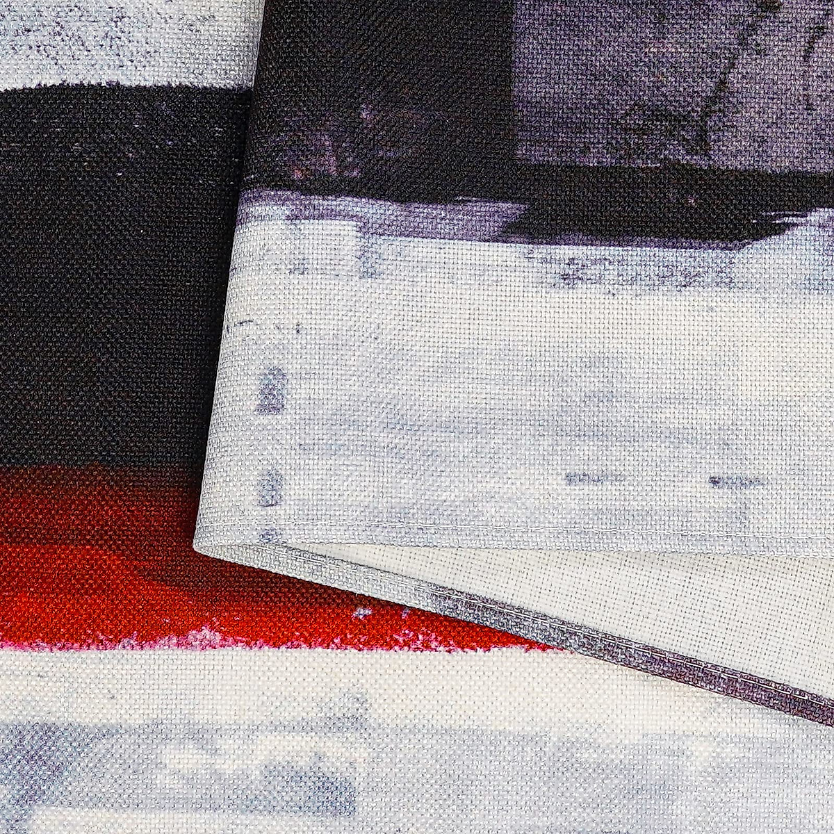 Modern Burlap Table Runner,Abstract Red and Black Art Table Runners for Table Dresser Runner Farmhouse Style for Dinner Party Holidays Home Decoration (Red and Black, 13"x 71")