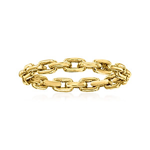 RS Pure by Ross-Simons 14kt Yellow Gold Paper Clip Link Ring. Size 8