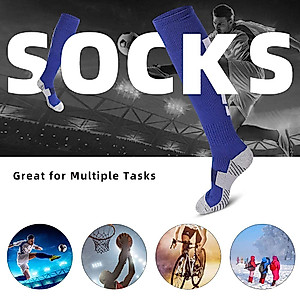3 Pairs Soccer Socks, Sport Knee High Socks Calf Compression Athletic Socks for Mens and Women Running&Training Football Thickening Keep Warm Sock