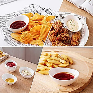 BABALIU 2.5 oz Porcelain Dipping Bowls Set of 10, Mini Bowls White Ceramic Sauce Bowl/Dish, Little Bowls for Soy Sauce, Ketchup, BBQ Sauce, Seasoning, Condiment, Appetizer