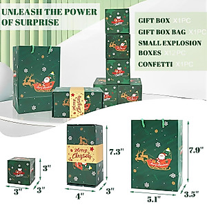 Surprise Gift Box Explosion for Money, Unique Folding Bouncing Surprise Gift Box Explosion, Christmas Cash Explosion Luxury Surprise Box Gift Box (Green Christmas)
