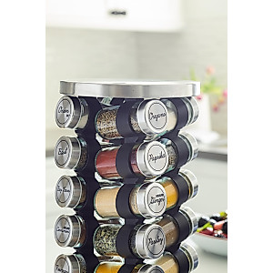 Orii 20 Jar Stainless Steel Rotating Spice Rack