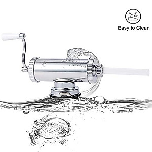 5 LBS Aluminum Horizontal Sausage Stuffer Machine, Manual Sausage Maker Kit With Suction Base & 4 Filling Nozzles For Homemade1