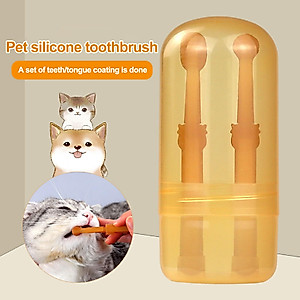 ANLV Pet Teeth Cleaning Brush 1 Set Pet Toothbrush Cats Dogs Teeth Cleaning Brush Soft Silicone with Storage Box Pet Supplies Sets
