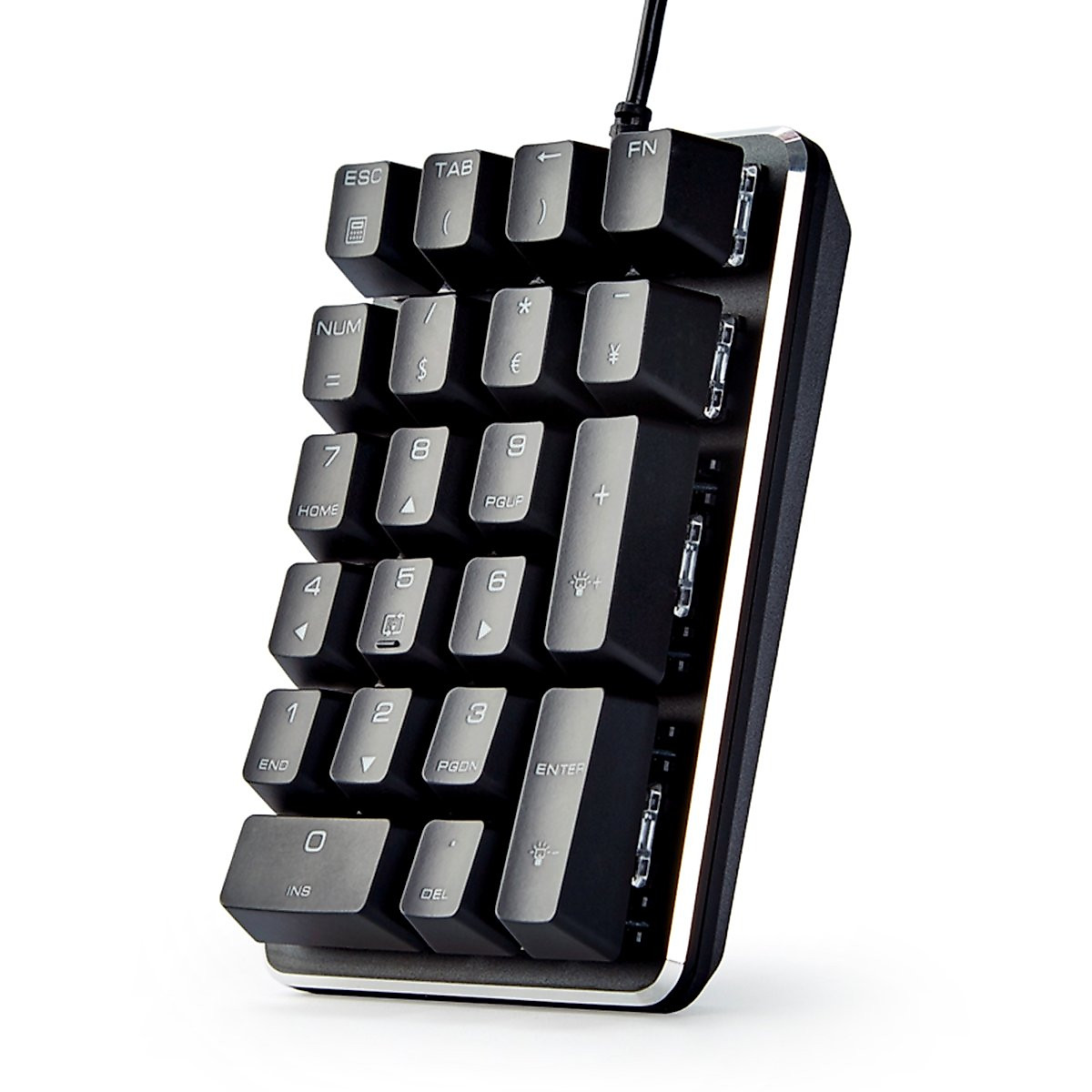 Qisan Mechanical Numeric Keypad GATERON Blue Switch Wired Ice Blue Backlight Gaming Keypad/Keyboard 21 Keys Portable Mechanical Numpad Extended Layout | Laptop Accessories | keypad for Computer