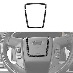 Voodonala for 2009-2014 Ford F150 ABS Carbon Fiber Steering Wheel Accessories Cover Trim, 1 pc