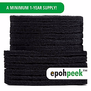 Epohpeek Compost Bin Filters Charcoal - Filter Replacement for Kitchen Pail Composter, 12 Pack Extra Thick (1cm) Fits Gallon Bucket Countertop Bins - Activated Carbon, 6 Round 6 Square, Both 6.5”