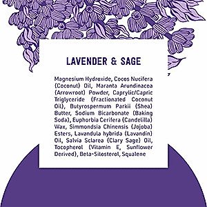 Schmidt's Aluminum-Free Vegan Deodorant Lavender & Sage with 24 Hour Odor Protection, 2 Count for Women and Men, Natural Ingredients, Cruelty-Free, 2.65 oz