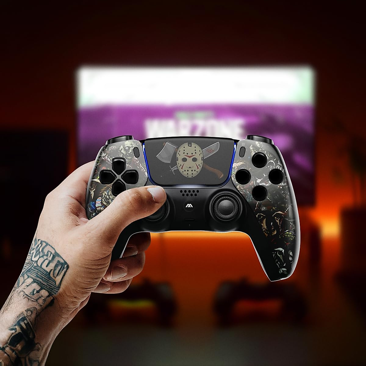 "Scary Party" Custom UN-MODDED Wireless PRO Controller compatible with PS5 Exclusive Unique Design