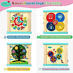 Fajiabao Activity Cube Wooden Baby Toys for 12 18 Months Montessori Toy for 1 Year Old Bead Maze Center Toddlers Birthday Easter Gift Learning for 2 3 Kid Girls Boys