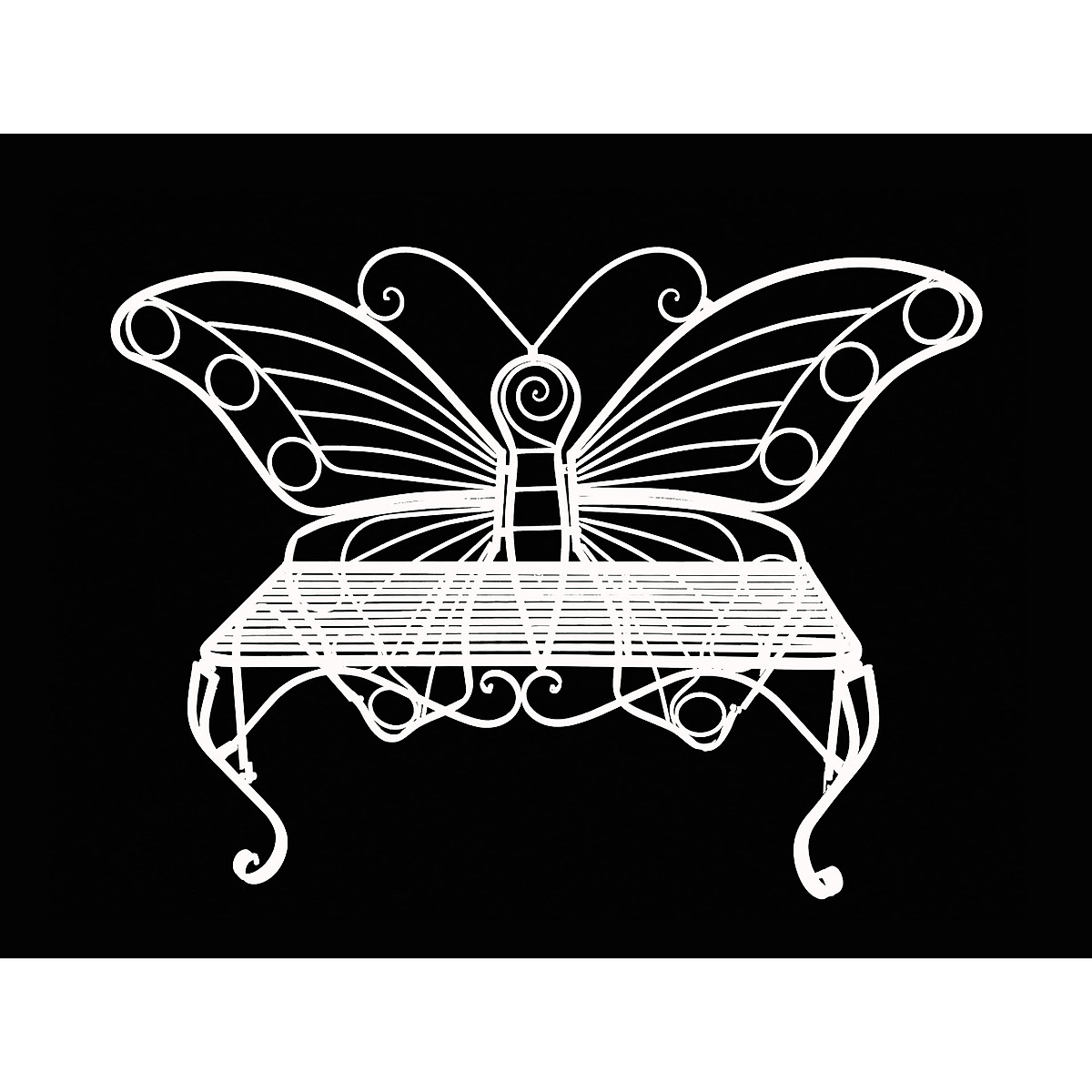 Unknown1 White Metal Butterfly Bench
