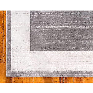 Unique Loom Jill Zarin Uptown Collection Area Rug - Yorkville (8'x 10' Rectangle, Gray/ Ivory)