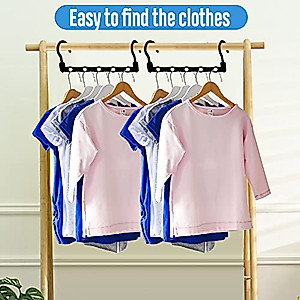 18 PCS Space Saving Hangers,Sturdy Plastic Clothes Hanger Organizer,Closet Organizers and Storage,Space Saving Hanger (Black)