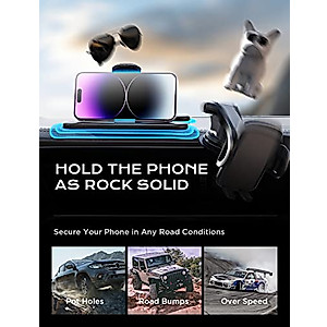 LISEN Dashboard Phone Holder for Car, Dashboard Mount [ Never Slip& Fall] Universal Car Phone Holders for iPhone Dash Accessories Compatible with iPhone 15 Pro Max Plus 14 13 12 Mini Samsung All