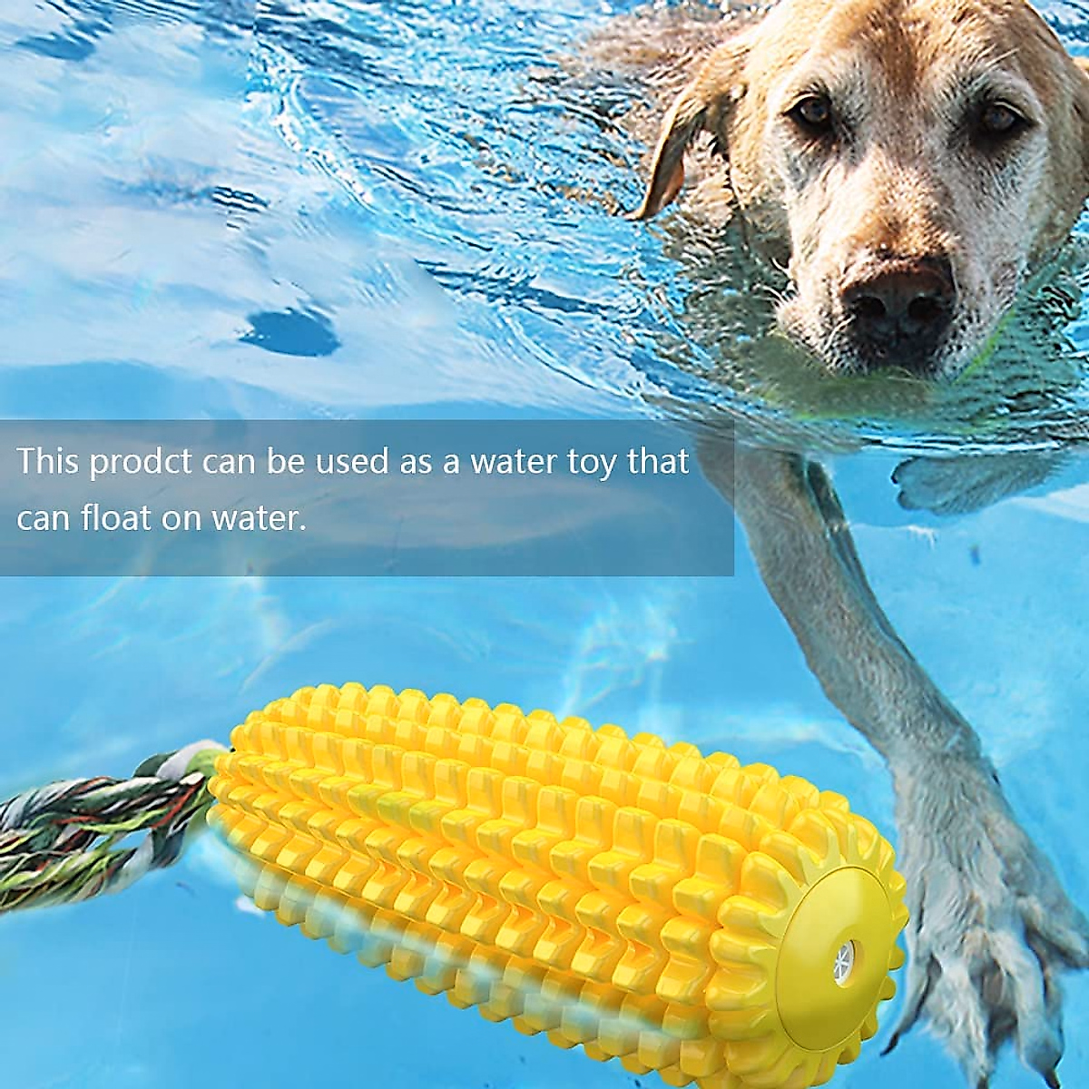 SLAUNT Dog Chew Toys for Aggressive Chewers Dog Toothbrush Squeaky Interactive Dog Toys Corn Stick Toy for Small Medium Dog Cleaning Teeth