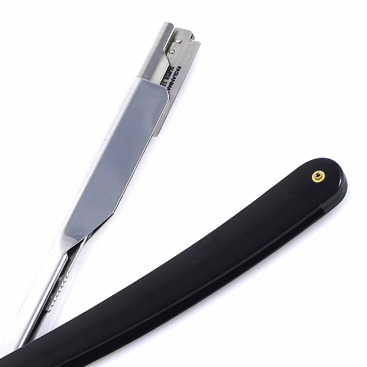 Macs Professional Black Plastic Handle Barber Double Edge Half Blade Barber Safety Razor with Hi-Chromium Derby 100 Count Double Edge Half Blades Made of Stainless Steel Easy To Replace-092B1