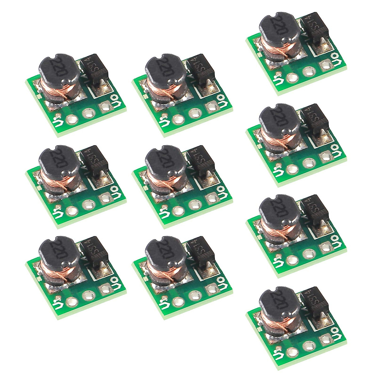 AITRIP 10PCS DC-DC Boost Converter Module,1.5V 1.8V 2.5V 3V 3.3V 3.7V 4.2V to 5V DC-DC Step Up Power Module Voltage Boost Converter Board 0.9-5V to 5V