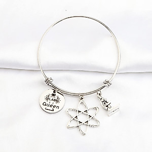 SEIRAA Lab Tech Gifts for Women Medical Technician bracelet Gift Lab Week Gifts Lab Queen Biologist Microscope Jewelry（LAB bracelet）