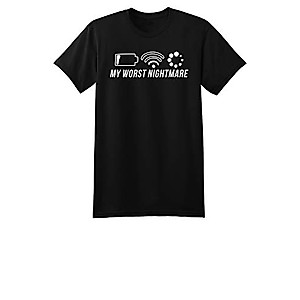 My Worst Nightmare, Funny T Shirt for Men, Gaming WiFi Loading Humor Joke Gifts for Teenage Boys T-Shirt Black
