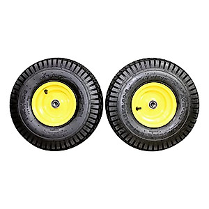 (Set of 2) 15x6.00-6 Tires & Wheels 4 Ply for Lawn & Garden Mower Turf Tires .75" Bearing (Because we supply a precision ball bearing the shaft must be clean and straight for them to fit properly)