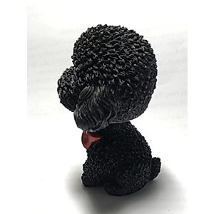 Car Interior Simulation Shaking Head Dog Decor,Bobble Head Toy Car Interior Dashboard Ornament Kid Home Office Decor (Black)