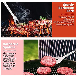 BBQ Grill Tools Set with Case - 22pcs S SMAZINSTAR Barbecue Accessories kit, Premium Complete Heavy Duty Stainless Steel BBQ Accessories with Storage Case for Camping Set & Dad Men & Backyard