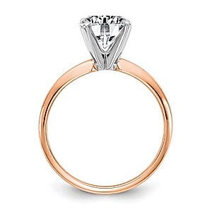 14k Rose Gold 1.75ct. 7.5mm Moissanite Solitaire Engagement Ring Size 5