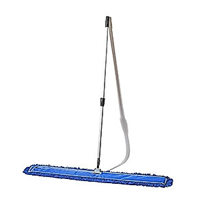 Tidy Tools Commercial Dust Mop & Floor Sweeper, 48 in. Dust Mop for Hardwood Floors, Reusable Dust Mop Head, Extendable Mop Handle, Industrial Dry Mop for Floor Cleaning & Janitorial Supplies, Blue