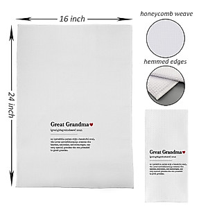 DOTAIN Great Grandma Definition Meaning Waffle Weave Kitchen Dishes Washcloths,Funny New Gag Novelty Great Grandma Cleaning Dishcloth(24x16inch),Gifts for Grandma Nana Grandmother Granny