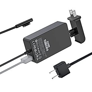 Surface Pro Charger Surface Pro 4 6 Charger, KSW KINGDO 44W 15V 2.58A Power Supply Compatible with Microsoft Surface Pro 3 4 5 6 7 X 8, Laptop 1/2/3 Surface Go 1/2 & Surface Book with Travel Case