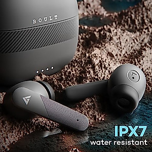 Boult Z35 Earbuds with 32H Playtime, ENC Noise Cancelling mic, Type-C Fast Charging, IPX7 Waterproof 45ms Low Latency Gaming Earbuds Latest Bluetooth 5.3 Wireless Headphones Ear Buds (Graphite Black)